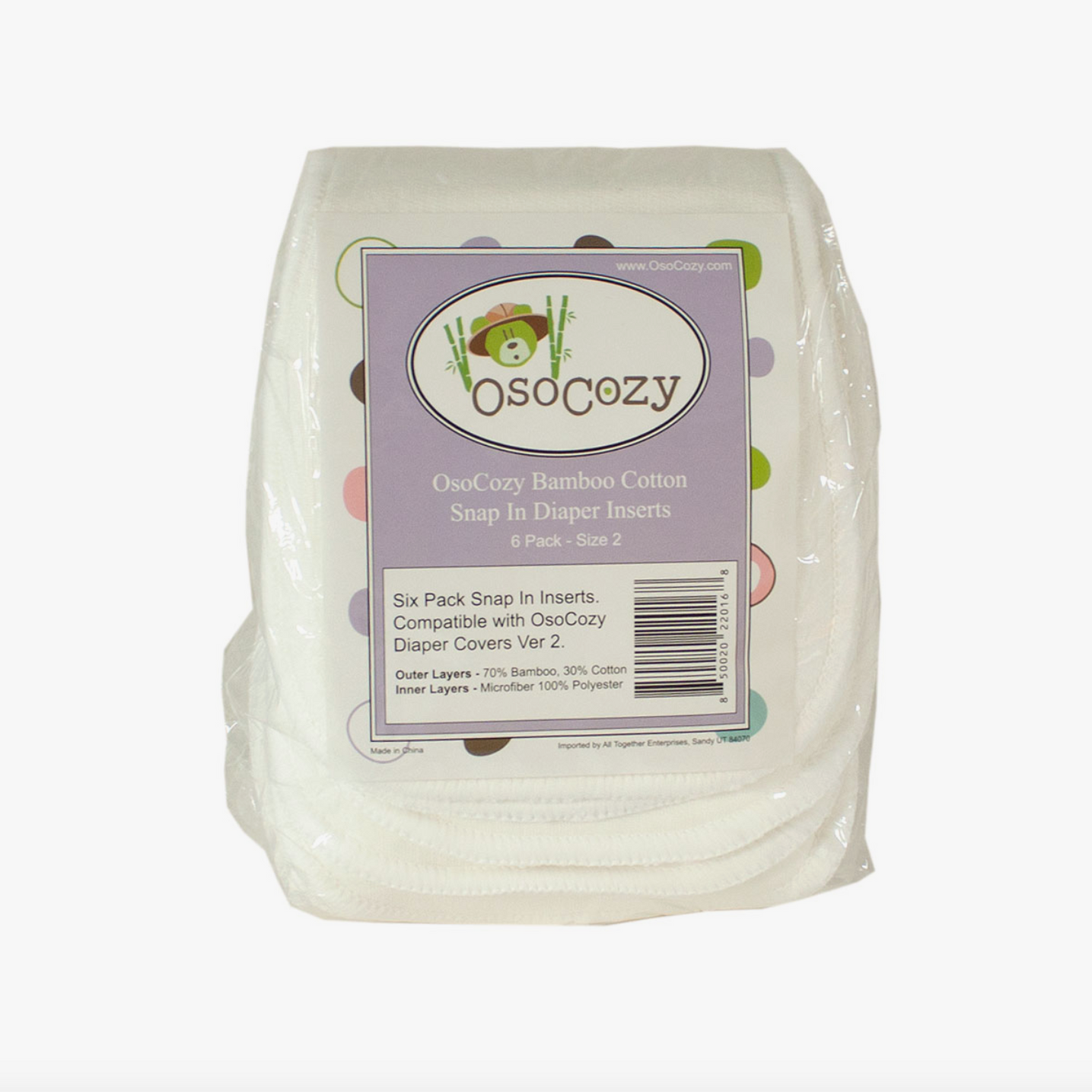 OsoCozy Bamboo Cotton Snap-in Diaper Inserts (6 Pack) — Cloth Diaper Kids